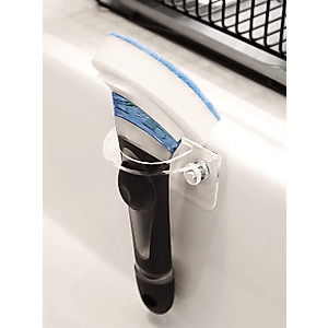 2 Pack Dish Brush Holder, Kitchen Clear Acrylic Sink Caddy Organizer, Vertical Scrub Brush Holder - Secure Suction Seals to Kitchen Sink(Clear)