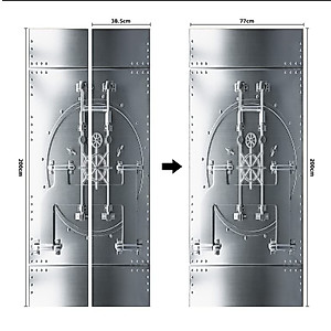 artfanke 3D Door Sticker Peel and Stick Bank Vault Door Metal- self-Adhesive Murals Wallpaper Decal for Bedroom Decor 30.3"x78.7"(2 Sheets/Set)