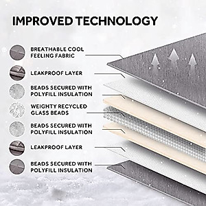 Silkyrest Cooling Weighted Blanket for Adults 15lbs 60" x 80" Queen Size Double-Sided Heavy Blanket for Sleeping Breathable Microfiber Material with Glass Beads for Summer, Gifts for Men Women, Grey