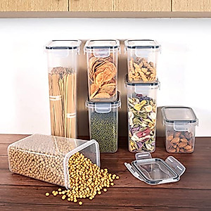 MALOVS Food Storage Containers Set, 8 Pcs Airtight Food Storage Containers with Durable Lids, Kitchen Pantry Organization Ideal for Food, Snacks, Sugar and Pastas.