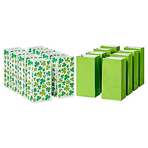 American Greetings St. Patrick's Day Gift Bag, Green Shamrocks(16-Count)