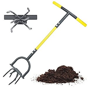 Jardineer Hand Tiller Garden Claw, Garden Twist Tiller Heavy Duty, Manual Soil Tiller for Flower Box and Raised Bed