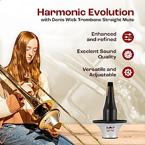 Denis Wick Adjustable Cup Mute for Bass Trombone | Accessories for Brass Instruments | Mute for Bass Trombone | Practice Cup Mute for Beginners or Experts | Trombone Mute | 11.81 x 9.45 x 9.45 inches