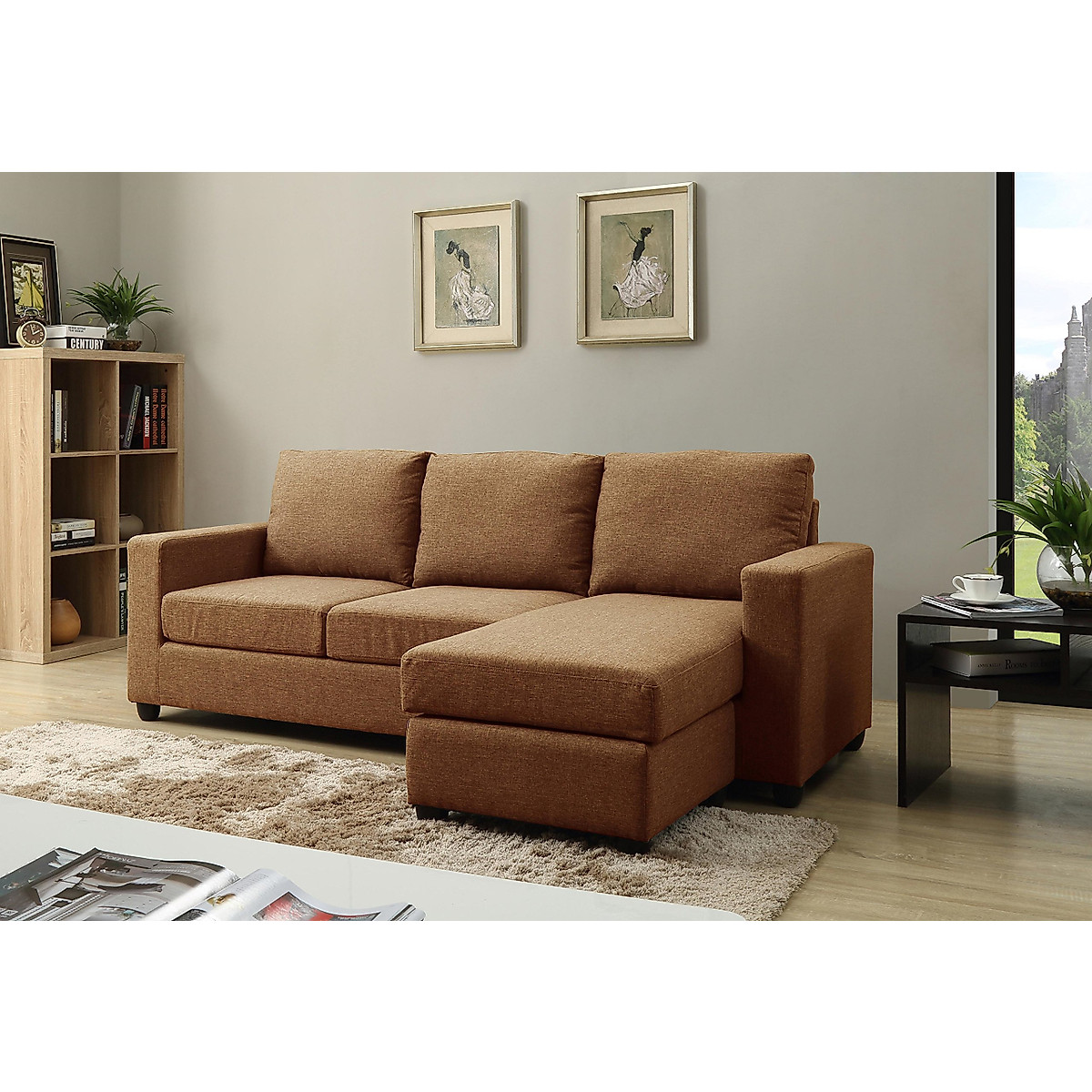 NHI Express Alexandra Convertible Sectional, Brown