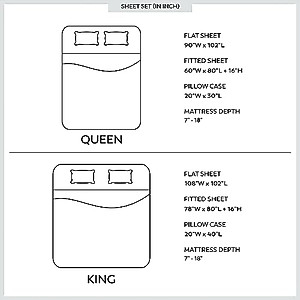 SUPREME ELEGANCE 600 Thread Count Cotton Rich White Snow King Size Sheets Set, Ultra Soft & Silky, Sateen Deep Pocket Sheets King - White (1 Flat, 1 Fitted Sheet & 2 Pillowcases)