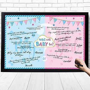Nezyo Baby Gender Reveal Games Gender Reveal Prediction Cards Gender Reveal Party Favors Gender Reveal Voting Board Guest Book Decorations for Baby Shower Gender Reveal Party 21.6 x 13.8 Inch