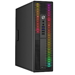 HP Custom Built RGB Lights PC with 24 Inch Monitor ProDesk Desktop Computer Intel Core i5 6500 Quad-Core Processor 16GB RAM 512GB SSD Win 10 Pro Gaming Keyboard & Mouse (Renewed)