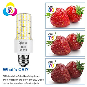 Led Light Bulbs 300W Equivalent Super Bright 5000Lm 5000K Cool Daylight White Led Bulb E26/E27 Medium Base 40w Waterproof Led Corn Light Bulb for Outdoor Indoor Lamp Bedroom Office Garage-2 Pack.