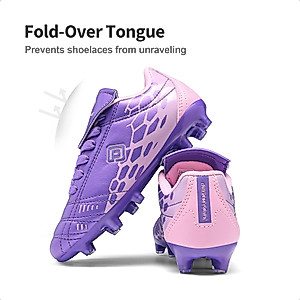 DREAM PAIRS Boys Girls Soccer Football Cleats Shoes Light Purple Pink Size 12 Little Kid Superflight-3k