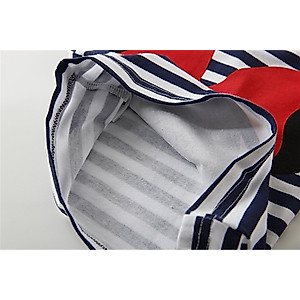 Mud Kingdom Cute Toddler Girl Outfits 4T Red Summer Stripe