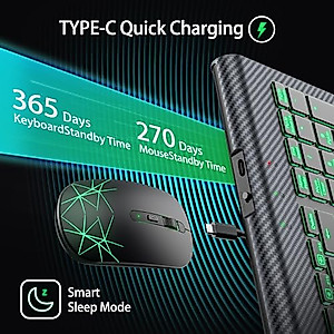 Wireless Keyboard and Mouse, Rechargeable, Adjustable 7 Color Backlight, Ergonomic, Quiet, with Phone Holder, 2.4G Stable Connection Slim Mac Keyboard and Mouse