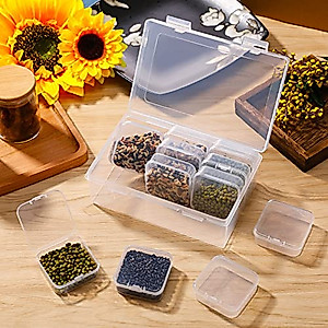 Clear Plastic Storage Cases Small Beads Organizer Container Transparent Boxes with Hinged Lid for Small Items with Hinged Lid and Rectangle Clear Craft Supply Cases (52 Pieces)