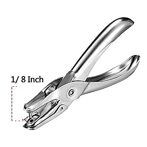 Shappy Metal Hole Punchers Single Hole Punch Paper Puncher Ticket for School, Home and Office, 3 Pack (1/8 inch Hole)