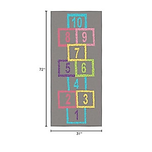 Ottomanson Children's Collection Garden Rug, 2 ft 7 in x 6 ft, Grey