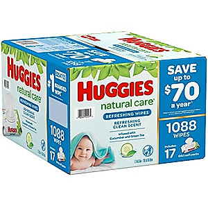 Huggies Natural Care Baby Wipe Refill, Refreshing Clean (1,088 Count)