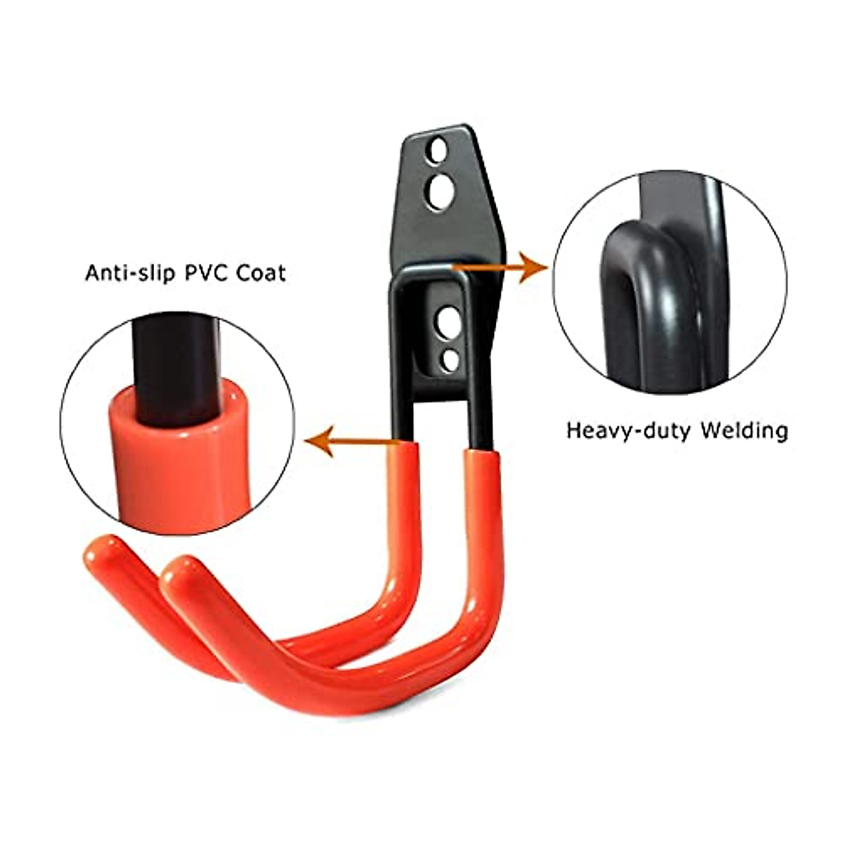 zoele Wall Mount Baby Stroller Hanger, Baby Stroller Rack Holder, Baby Stroller Wall Hook, Garage Power Tool Hanger Wall Hook, Steel Garage Tool Storage Organizer Utility Hooks (Orange)