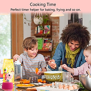 Seaciyan Timers, Classroom Timer for Kids, Kitchen Timer for Cooking, Desk Time Tracker, Small Mechanical Timer for Study, Workout, Shower, Baking Countdown (Pink Unicorn)