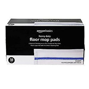 Amazon Basics Heavy Duty Mop Pads, 30 Count