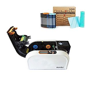 CNJACKY ID Card Printer, Card Printing Machine, CS-200e Dye Sublimation Printing Technology, Carddesiree Cs Software, Upgradable Encoding 300 Dpi Card Printer (Monochrome)
