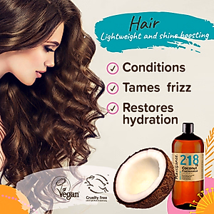 Naissance Fractionated Coconut Oil 32 fl oz - Pure Natural, Vegan, Non GMO, Hexane Free, Cruelty Free - Moisturizing & Hydrating - Ideal for Aromatherapy, Massage and DIY Beauty Recipes