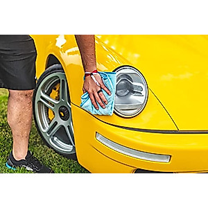 The Rag Company - Premium FTW - Professional Korean 70/30 Blend Microfiber Glass Cleaning Towels, Windows, Mirrors, Stainless Steel, Polished Surfaces; Streak-Free, 16in x 16in, Light Blue (3-Pack)