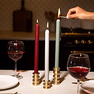 Anacua House | Navy Blue | 12 Inch Vertical Taper Candles | Solid Color | Smokeless | Dripless Candle Stick