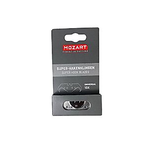 Mozart Universal Super Hook Utility Blade High-Carbon Ice Hardened Steel in dispenser, Ideal for Roofing, Flooring, Carpet, Drywall, Foam and other similar applications, Made in Germany (10 Pack)