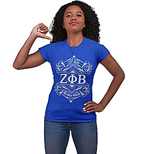 Bad Bananas Zeta Phi Beta Sorority Paraphernalia - The Finer Woman - Crew Neck Shirt - True-Royal X-Large
