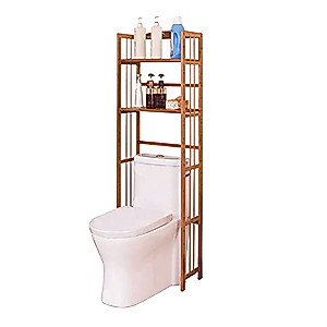 DJDLLZY 2-Tier Over-The-Toilet Rack,Bathroom Organizer Shelf,Tall Bathroom Storage Shelf,Space-Saving,Industrial Style (Size : 50cm)