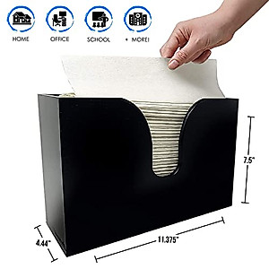 Bamboo Paper Towel Dispenser, Paper Towel Holder Wall Mount & Countertop for Kitchen and Restroom Decor - Holds Multifold Paper Towel, C Fold, Trifold Hand Tissue Napkins.
