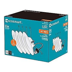 EcoSmart 6 in. Soft White Integrated LED Recessed Trim (4-Pack)