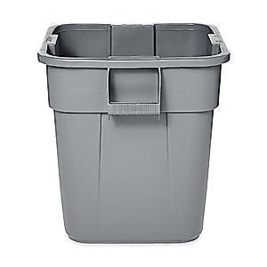 Rubbermaid Commercial Products BRUTE Square Bin Storage Container without Lid, 28-Gallon, Gray (FG352600GRAY)
