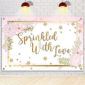 PAKBOOM Sprinkled with Love Backdrop Banner - Baby Shower Party Decorations for Boy Girl - 6x4ft