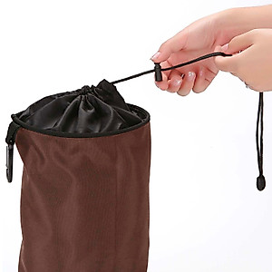 Yochea Clothespin Holder Bag outdoor,Water-resistant Peg Basket with Hanger/Drawstring Closure (coffee)
