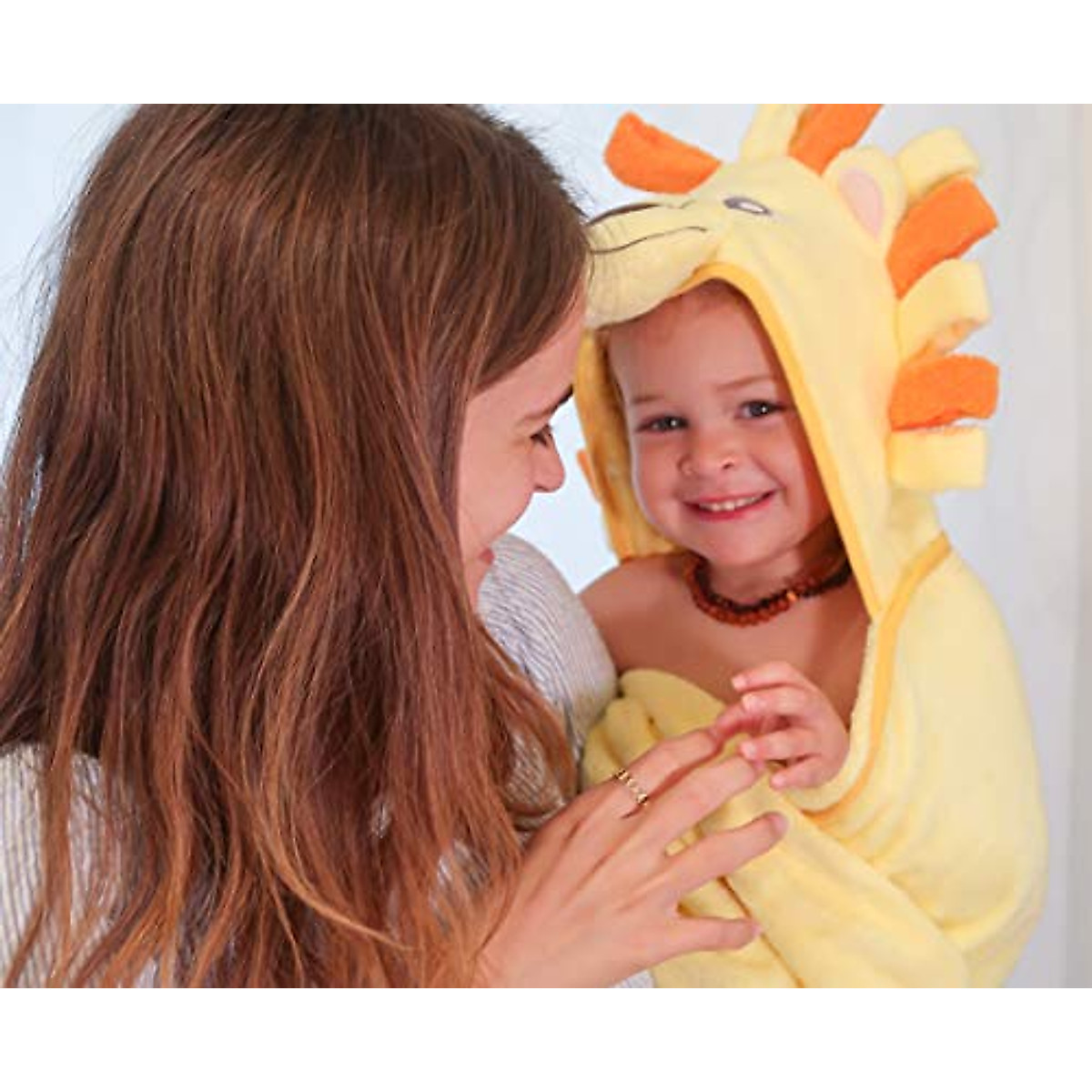 Little Tinkers World Premium Hooded Towel for Kids | Lion Design | Ultra Soft and Extra Large | 100% Cotton Bath Towel with Hood for Girls or Boys