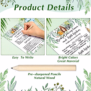 Gersoniel 135 Pieces Woodland Baby Shower Game Cards Forest Animals Baby Shower 5 Games Set Guess Who Mommy or Daddy Game Well Wishes Bingo Game Woodland Creatures Theme with Pencils for Boy Girl