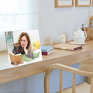 COYMOS 12 Pack Acrylic Sign Holder 8.5 x 11 Horizontal Slant Back Acrylic Stands for Display Plexiglass Clear Acrylic Display Stands for Ad Frame, Picture Photo Frames, Promotions, Restaurants, Office