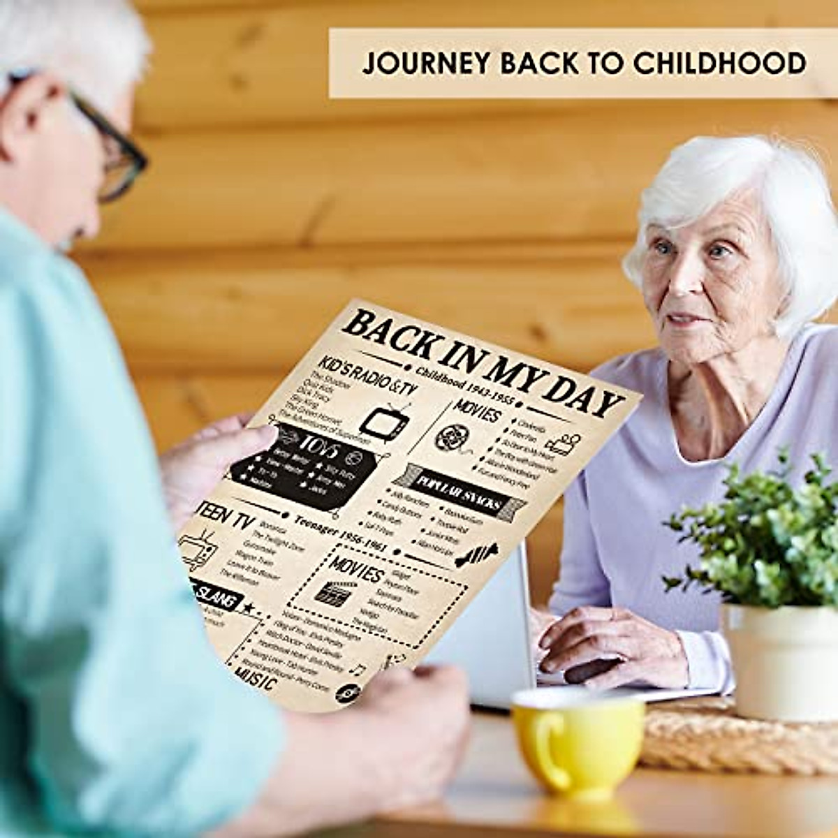 HOMANGA 80th Birthday Decorations for Men and Women, 3 Pieces Vintage 80th Birthday Anniversary Posters, Back in 1943 Party Decoration Supplies, 80th Gifts for Men and Women 8x10 Inch