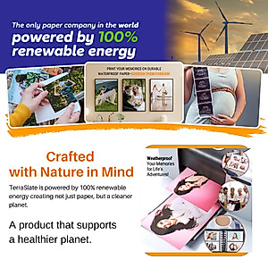 TerraSlate Waterproof Laser Printer Paper – 8 MIL 8.5"x14", 100 Sheets, White – Tear & Smudge Proof, Heavy-Duty for Outdoor Use, Ideal for Printing, Copying & More