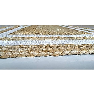 6x9,8x10,9x12,10x14 Ft. Handmade Indian Braided Rug Natural Jute Braided Rug Patio Rug/ Entryway Rug/ Hall Rug/ Kitchen Rug/ Bedroom Rug/ Indian Durrie (4x6 Ft Area Rug)
