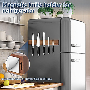 Rymmzone 17" Magnetic Knife Holder, 100% Acacia Wood Magnetic Knife Holder for Wall, Powerful Magnetic Knife Strips for Kitchen Utensil Organizer, Can be Used as Knife Holder, Tool Holder, and More