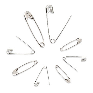 540PCS Safety Pins, EUUPS 4 Sizes Safety Pins Assorted, Durable & Large Strong Safety Pins Bulk for Art Craft Sewing Jewelry Making Home Office Use with Storage Box, Gold Silver Black
