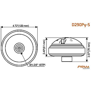 PRV AUDIO D290Py-S 90 Watts RMS 1" Pro Audio Screw-on Compression Driver 8 ohms (Single)