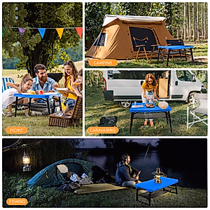 Small Folding Table Portable for Camping - Mondoshop Lightweight Foldable Table with Mesh Fabric for Outdoor Cooking, Picnic, Camp, Beach, Travel