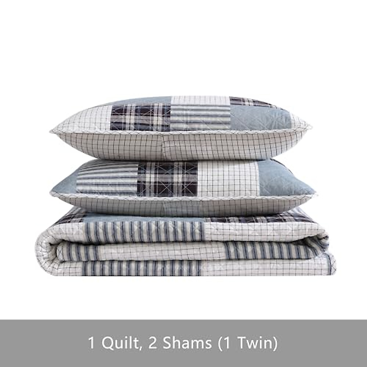 Eddie Bauer - Queen Quilt Set, Reversible Cotton Bedding with Matching Shams, Home Decor for All Seasons (Camano Island Plum, Queen)