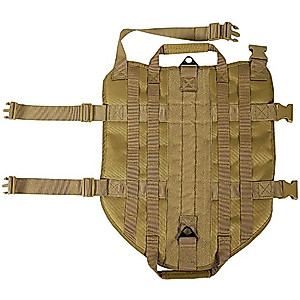LIVABIT [ Tan ] Canine Service Dog Tactical Molle Vest Harness Large