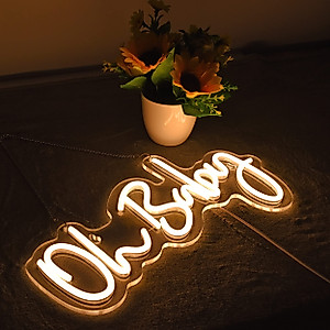 Oh Baby Neon Signs for Wall Decor, LED Neon Lights Sign for Bedroom Room Baby Shower Decorations, Birthday Party(Warm White,17x9inches)