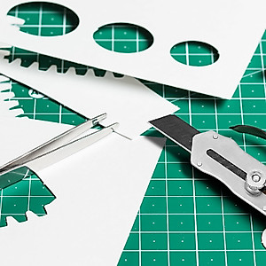 Harita Utility Knife Box Cutter Stainless Steel Handle, Adjustable blades length Blackened Heavy Duty Rust Resistance with 10 Pcs SK5 Blades DIY office for Craftman men and women,(Silver)