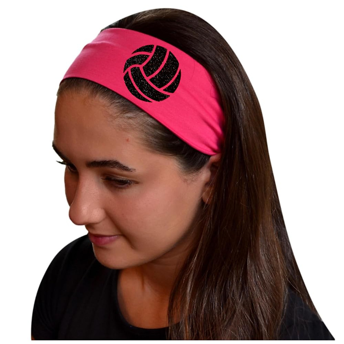 Funny Girl Designs Set of 3 Volleyball Fan Cotton Stretch Rhinestone Patch Headbands Gift Set