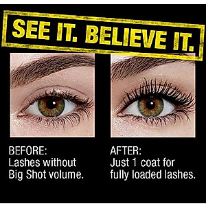 Maybelline New York Volum' Express The Colossal Big Shot Waterproof Mascara, Very Black, 0.32 fl. oz., 1 Count (Pack of 1), (I0097470)